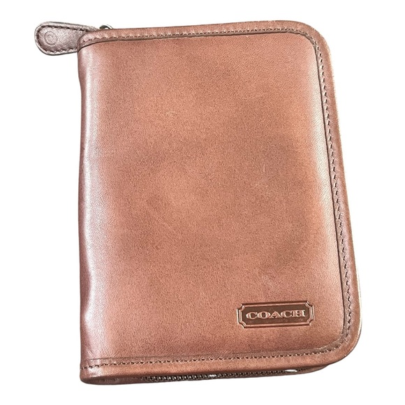 Coach | Bags | Vintage Coach Brown Leather Wallet Compact Organizer ...